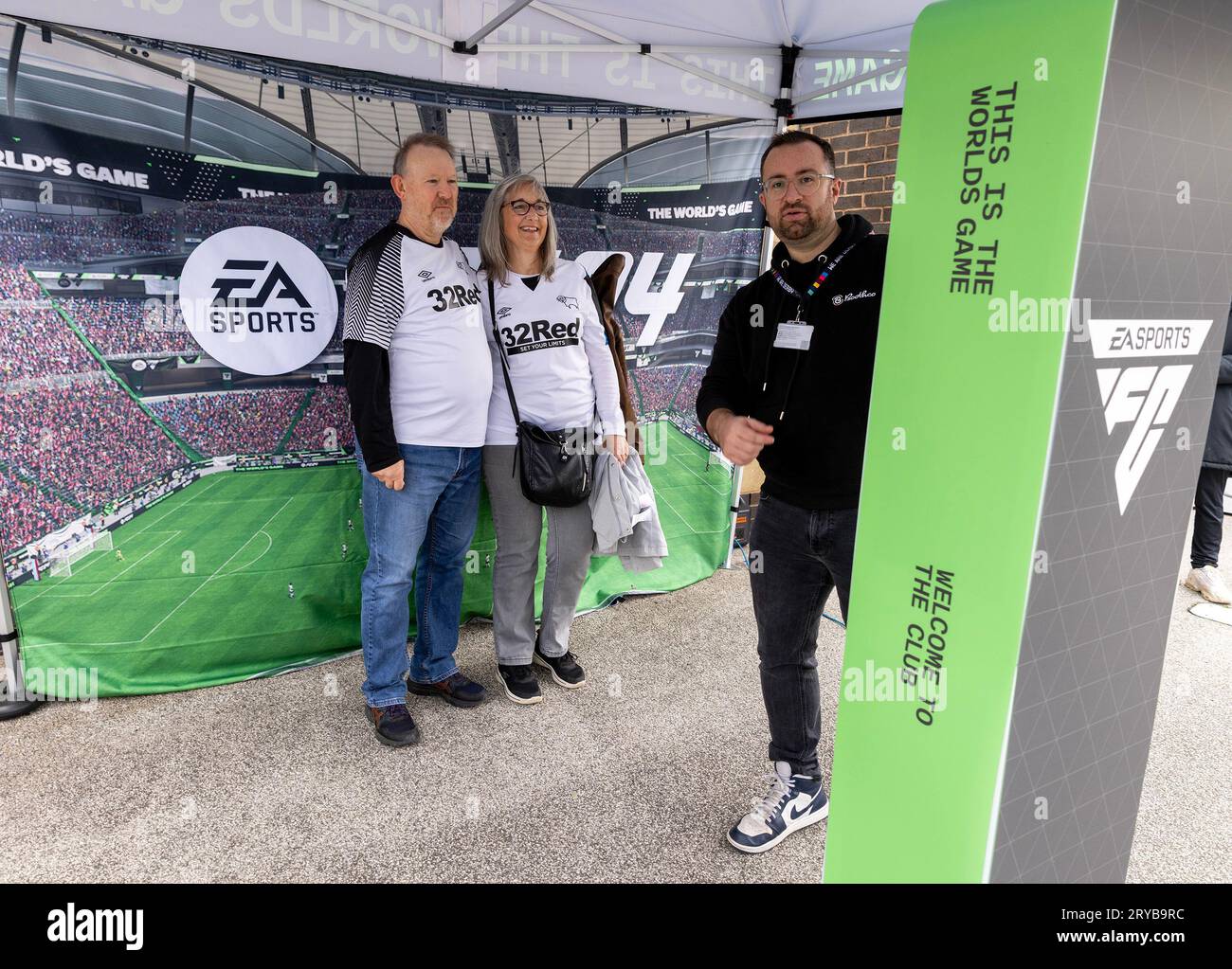 Derby County fans at the EA Sports FC24 stand before the game against ...