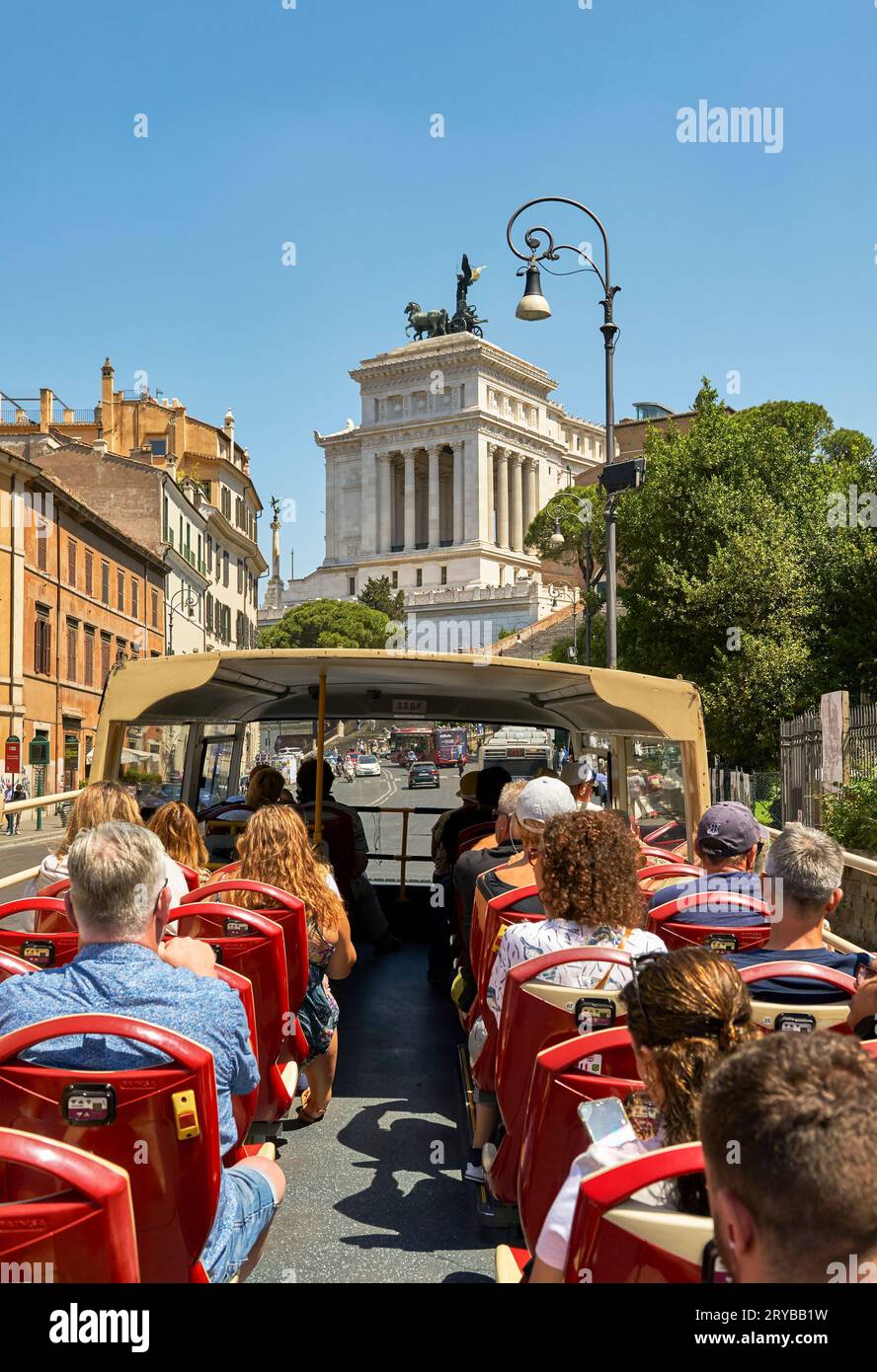 Hop on hop off bus service in Rome Stock Photo - Alamy