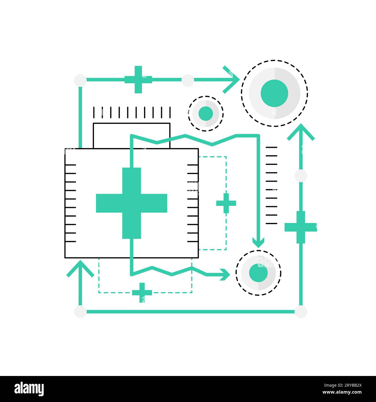 First aid kit box. Emergency first help, medical equipment, doctor case ...