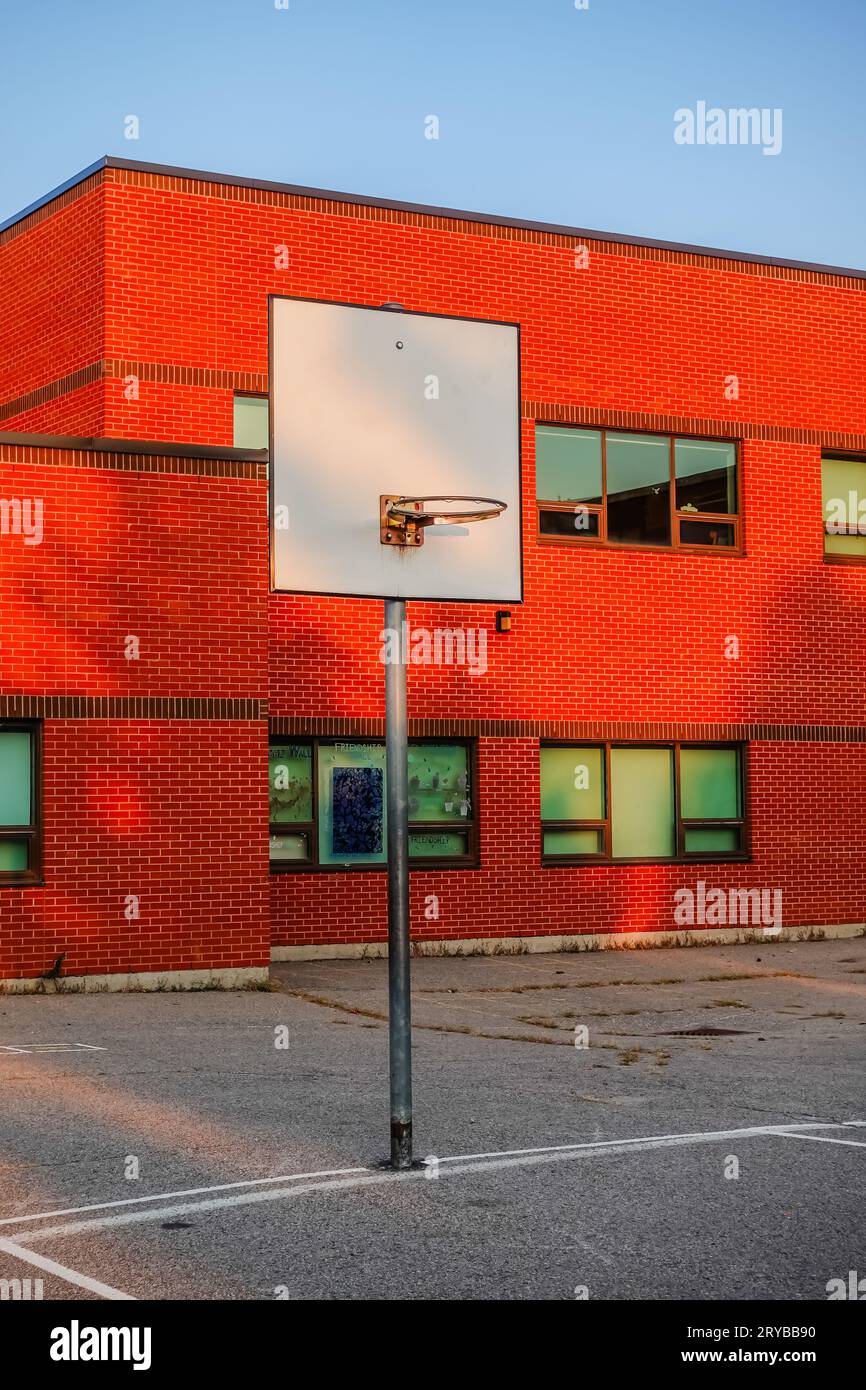 outdoor basketball court in an elementary school courtyard Stock Photo ...