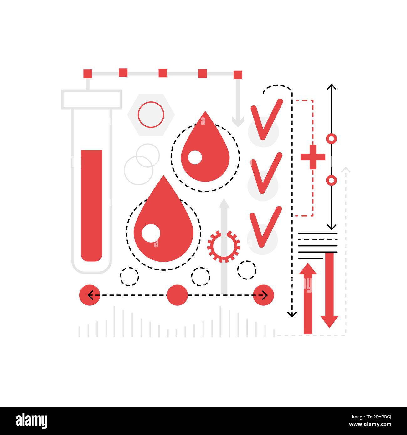 Blood laboratory test. Healthcare analysis, medical diagnosis vector ...