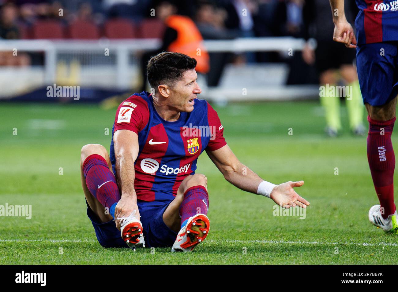 Barcelona, Spain. 23th Sep, 2023. Robert Lewandowski in action during ...
