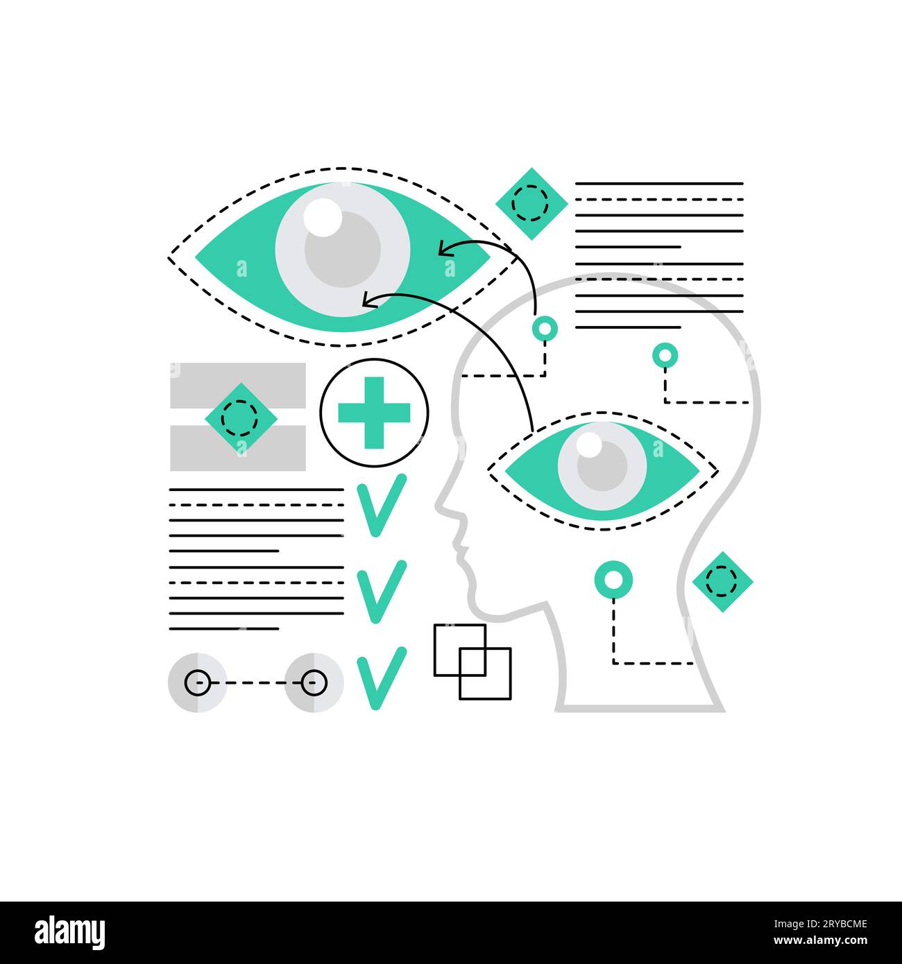 Medical vision test. Eye exam, ophthalmology vision checkup vector ...