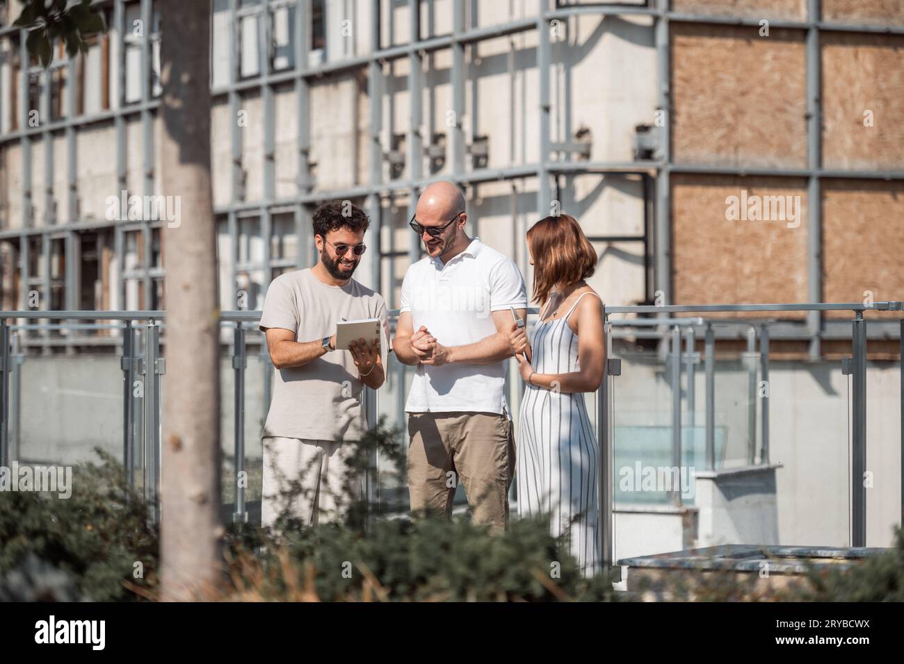 Successful Urban Architecture Team Collaborating on Modern Building ...