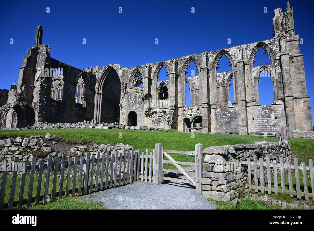 The ruins of the 12th century Augustinian monastery at Bolton Abbey ...
