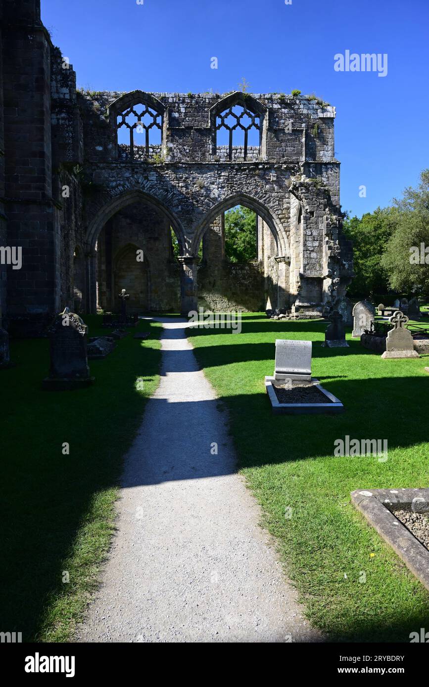 The ruins of the 12th century Augustinian monastery at Bolton Abbey ...