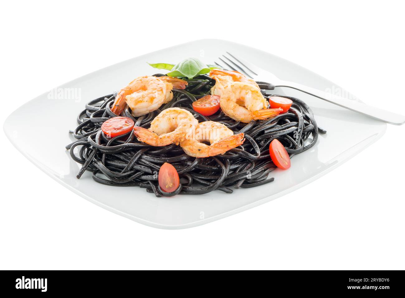 Spaghetti cuttlefish ink Cut Out Stock Images & Pictures - Alamy
