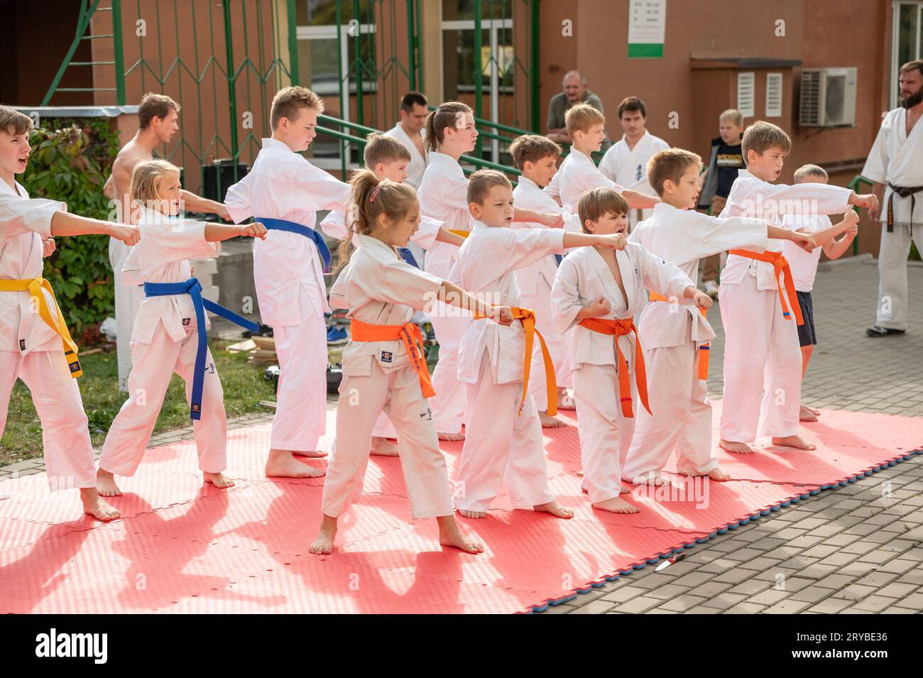 demonstration performances of children in karate Stock Photo - Alamy