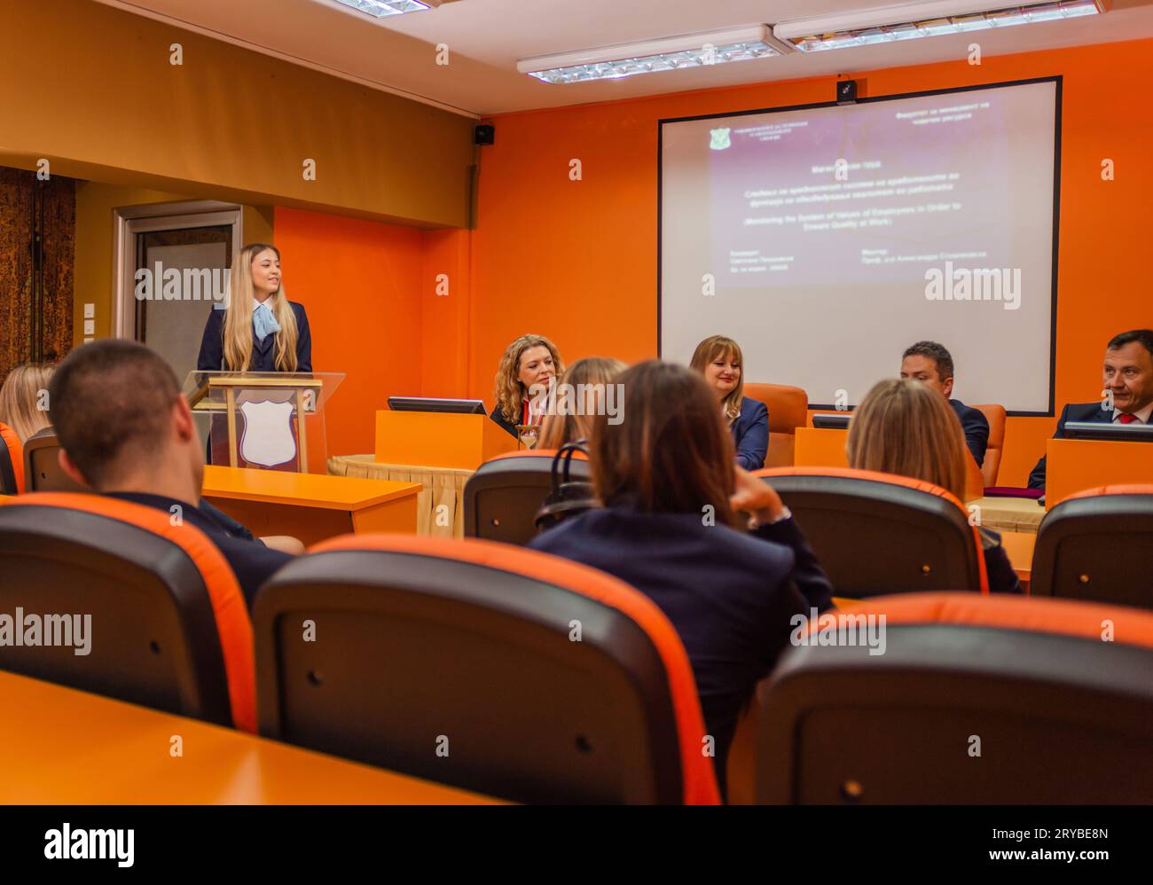 Graduation podium teacher hi-res stock photography and images - Alamy