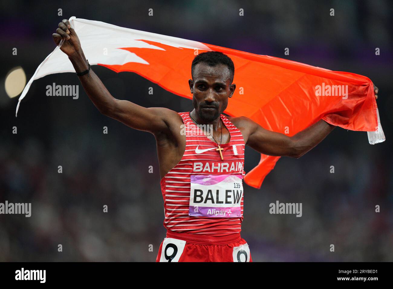 Bahrain's Birhanu Yemataw Balew celebrates after winning the men's ...