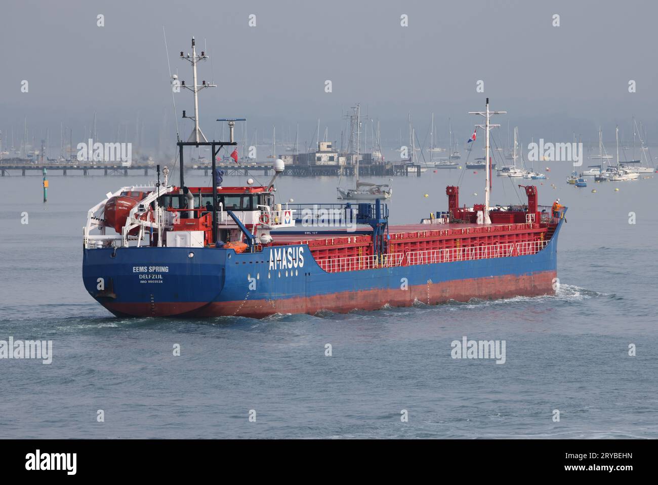 The General cargo ship MV EEMS SPRING heading towards the harbour ...