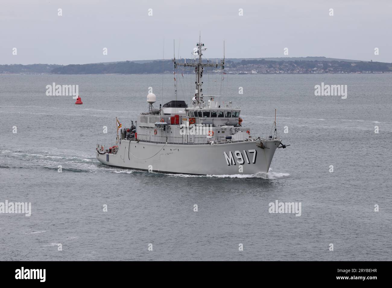 The Belgian Navy minehunter BNS CROCUS (M917) approaching the Naval ...