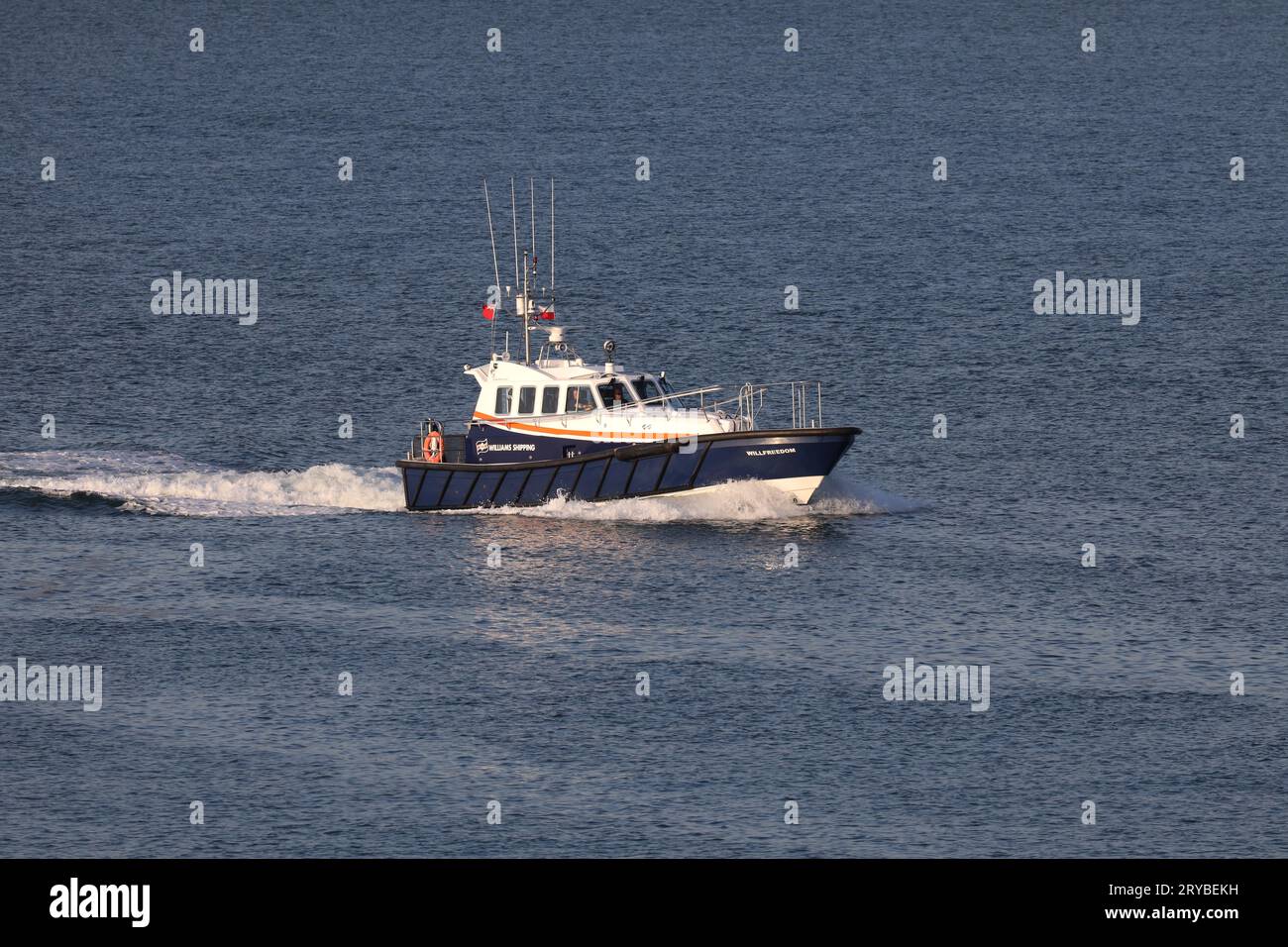 The Williams Shipping pilot vessel WILLFREEDOM speeds through The ...