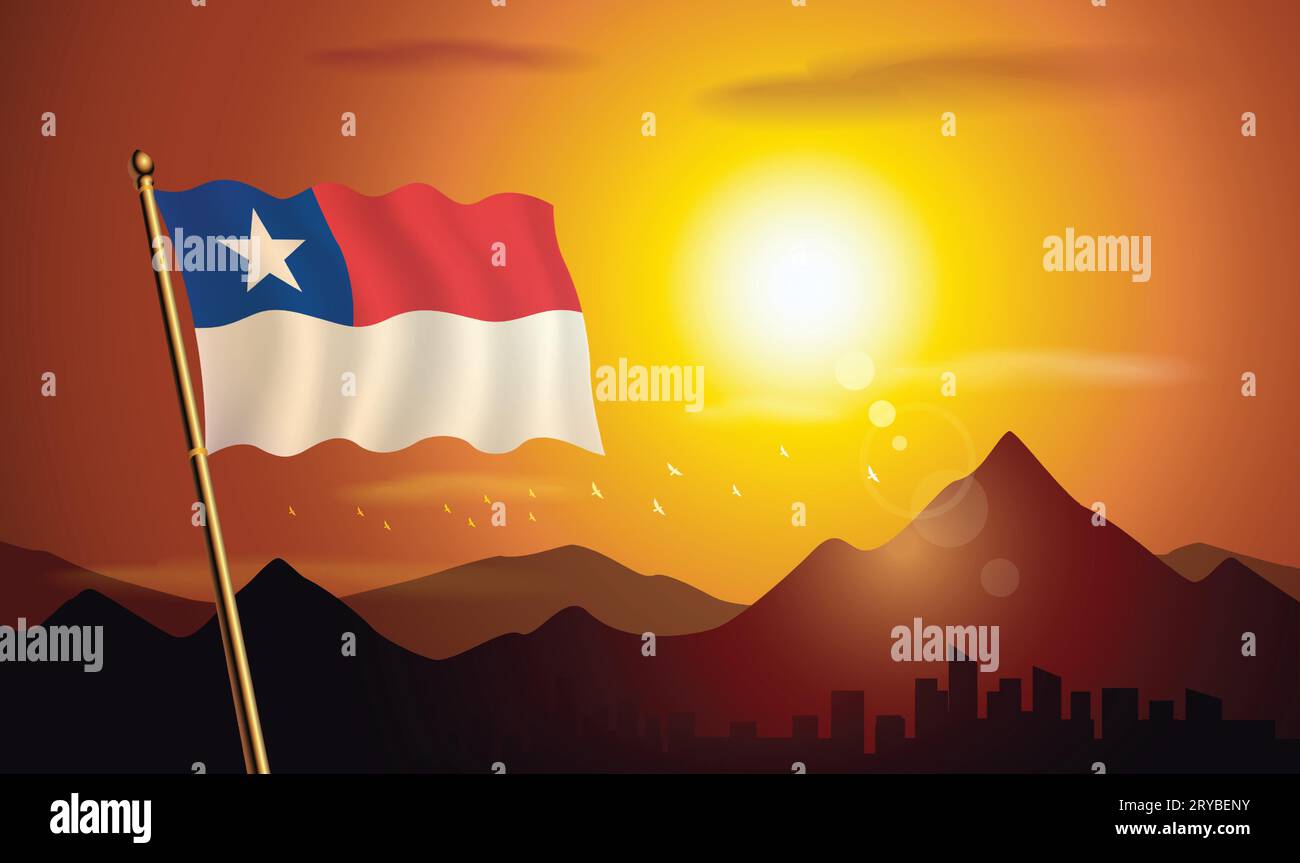 Mountain sunset chile Stock Vector Images - Alamy