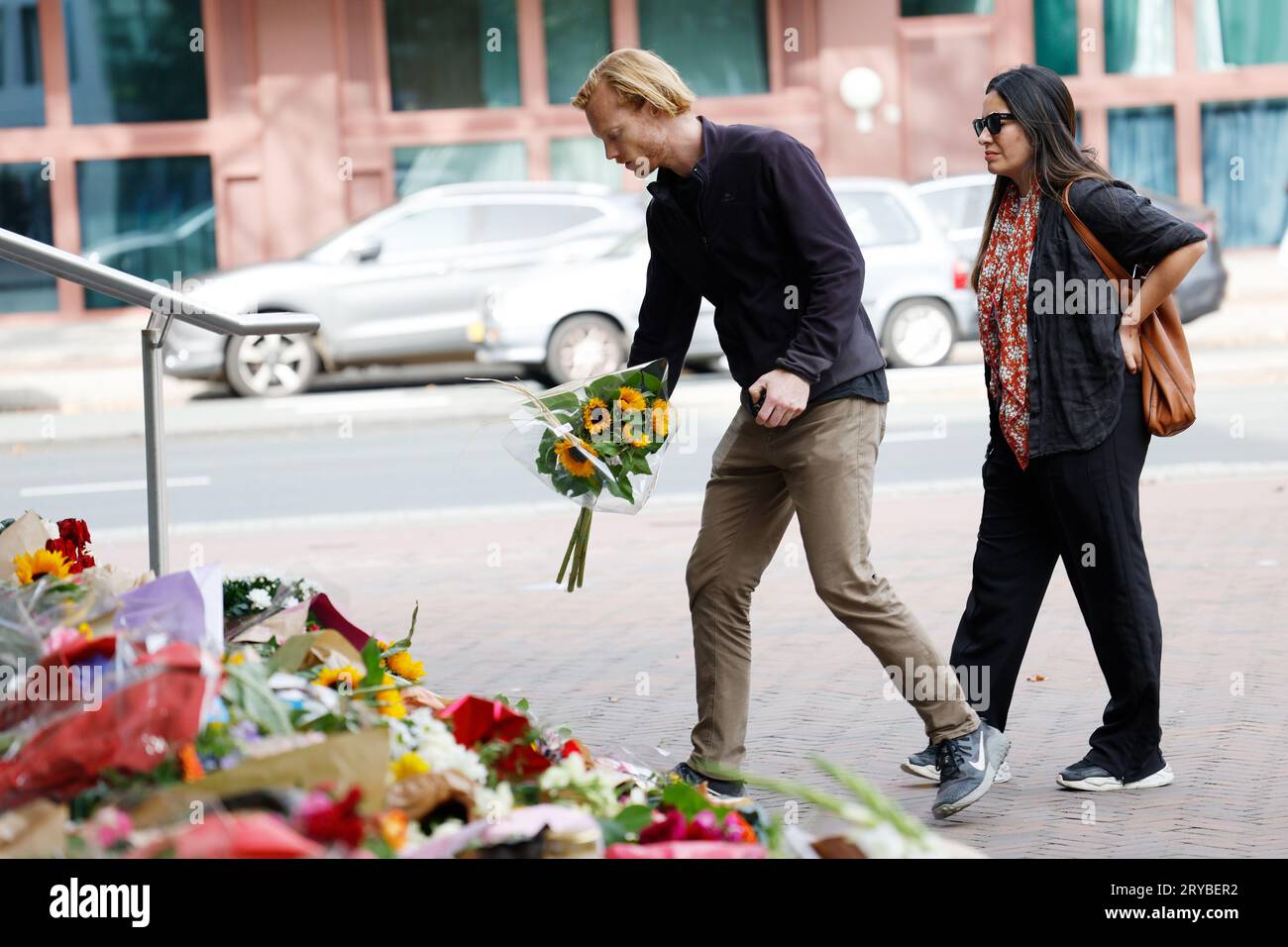 ROTTERDAM - Flowers on the steps in front of the Erasmus MC, two days ...