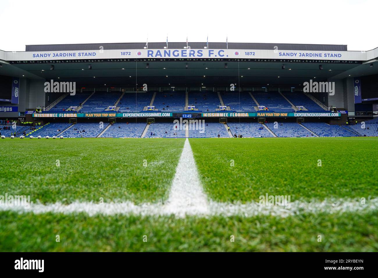 A general view of the pitch and the half-way line before the cinch ...