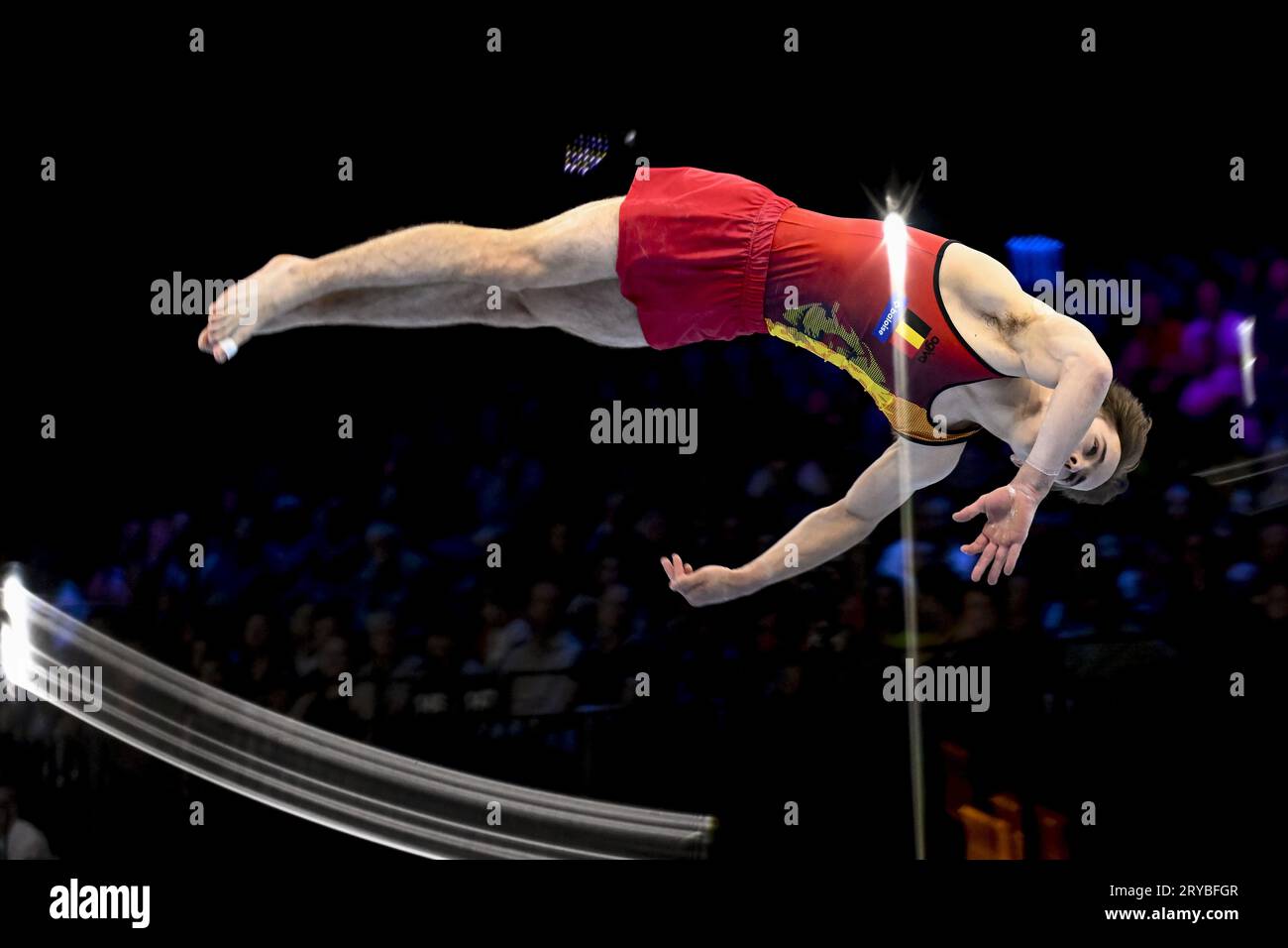 Antwerp, Belgium. 30th Sep, 2023. Belgian gymnast Glen Cuyle pictured ...
