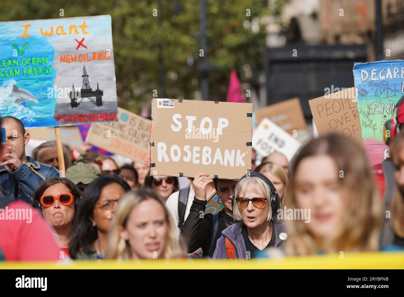 People take part during a protest in central London after the ...
