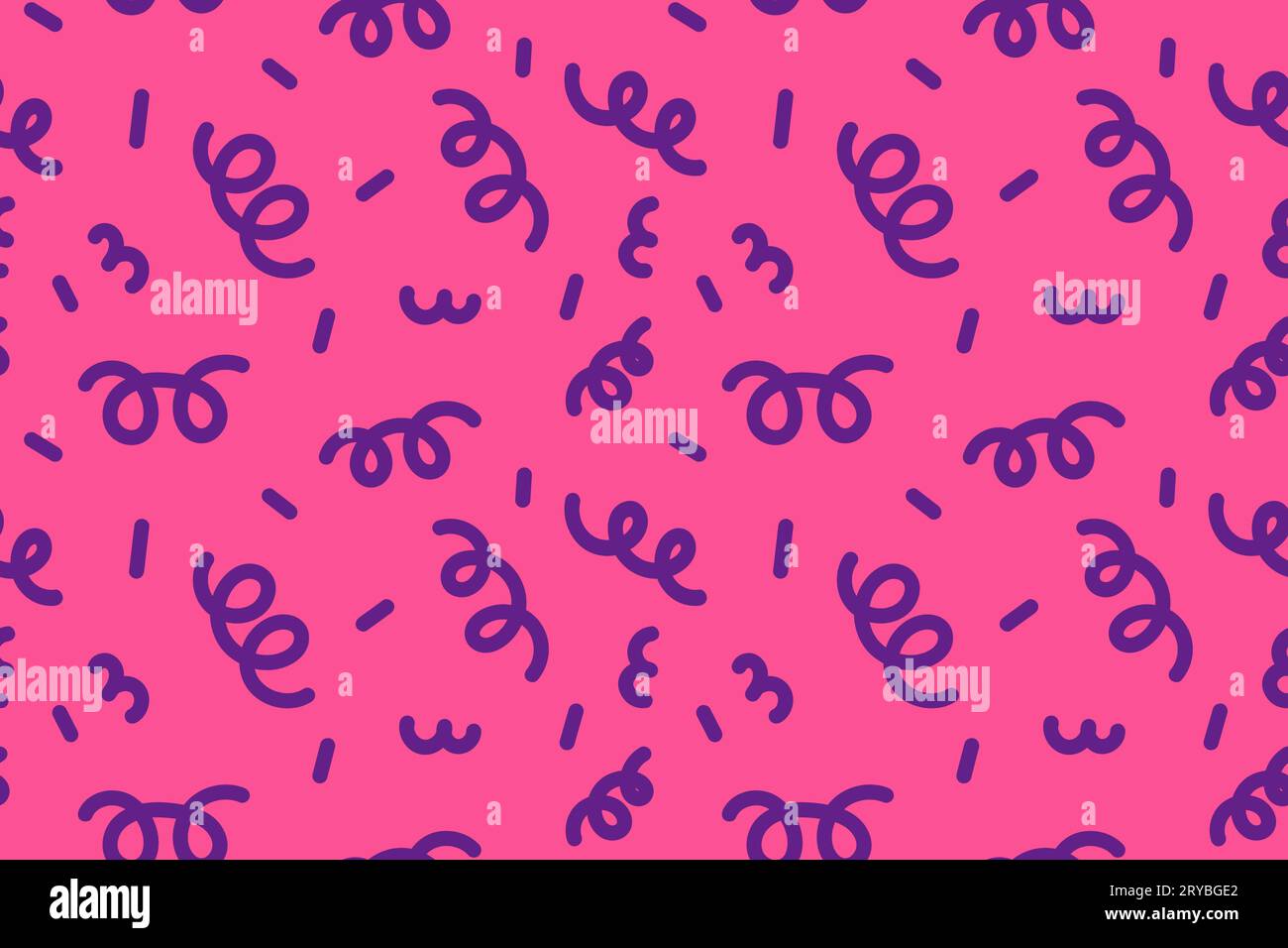 Creative cute squiggle print with colored abstract squiggles. Seamless ...