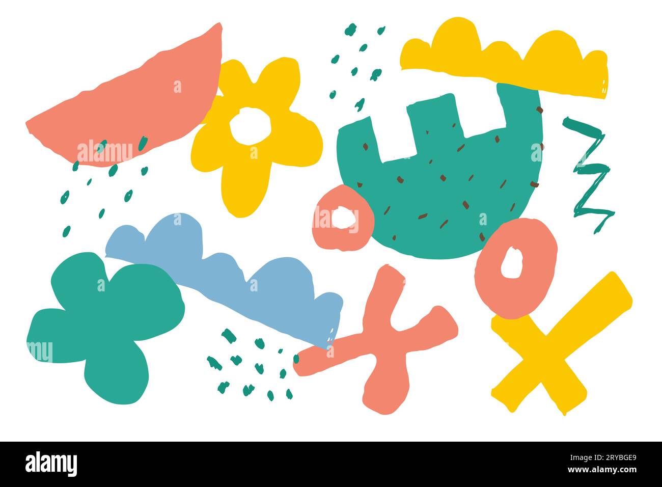 Vector pattern psychedelic shapes Cut Out Stock Images & Pictures - Alamy