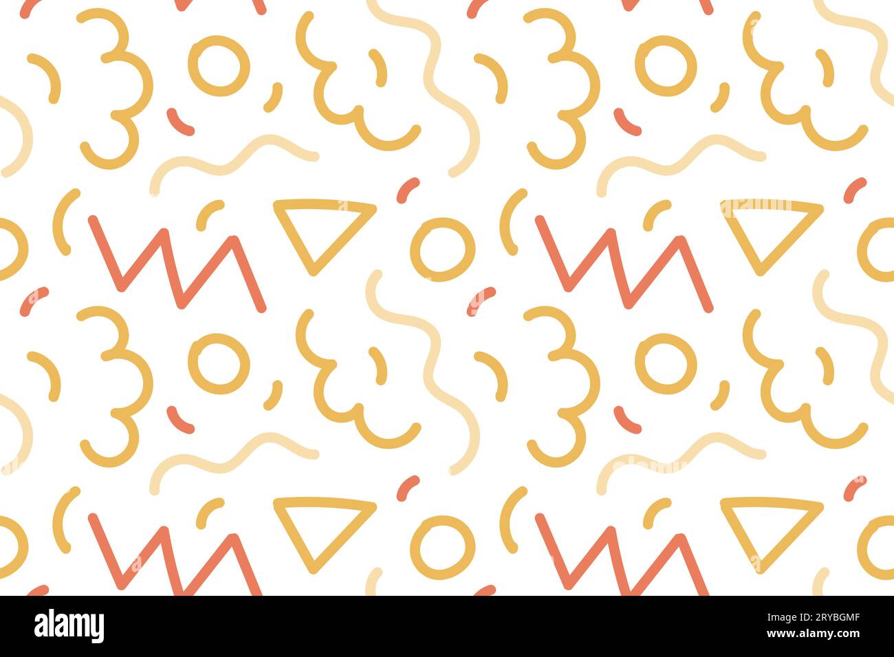 Creative cute squiggle print with colored abstract squiggles. Seamless ...