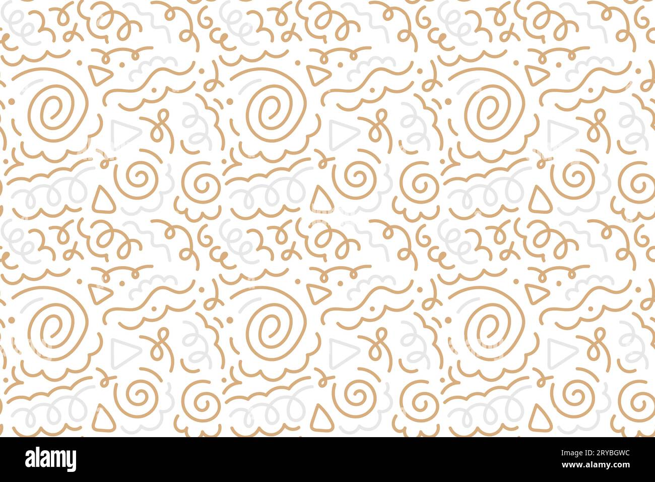 Squiggle christmas line seamless pattern. Creative scribble abstract ...