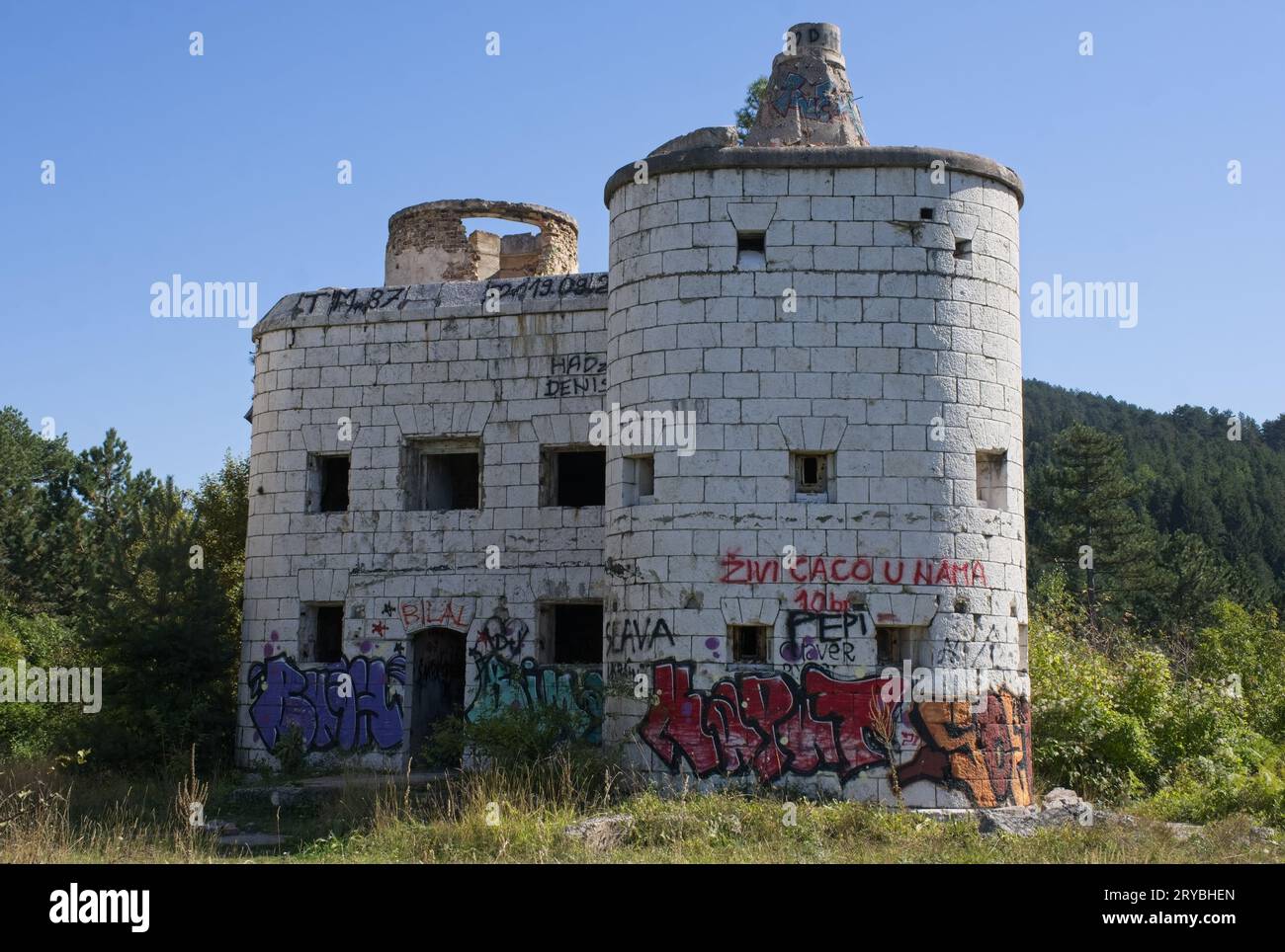 Sarajevo, Bosnia and Herzegovina - Sep 28, 2023: Signs of bosnian war ...