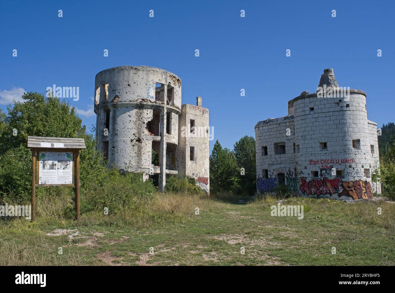 Sarajevo, Bosnia and Herzegovina - Sep 28, 2023: Signs of bosnian war ...