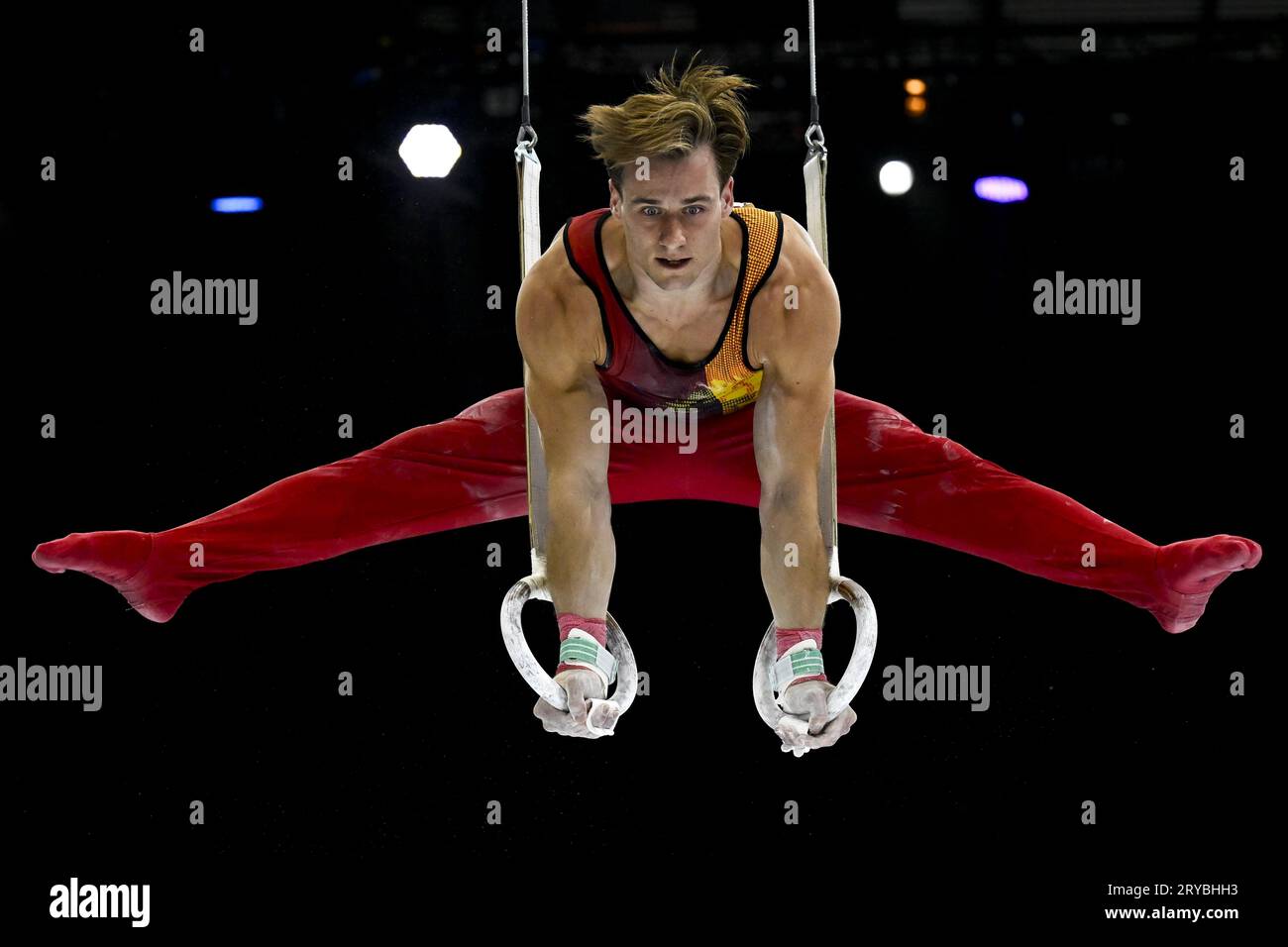 Antwerp, Belgium. 30th Sep, 2023. Belgian gymnast Luka Van den Keybus ...