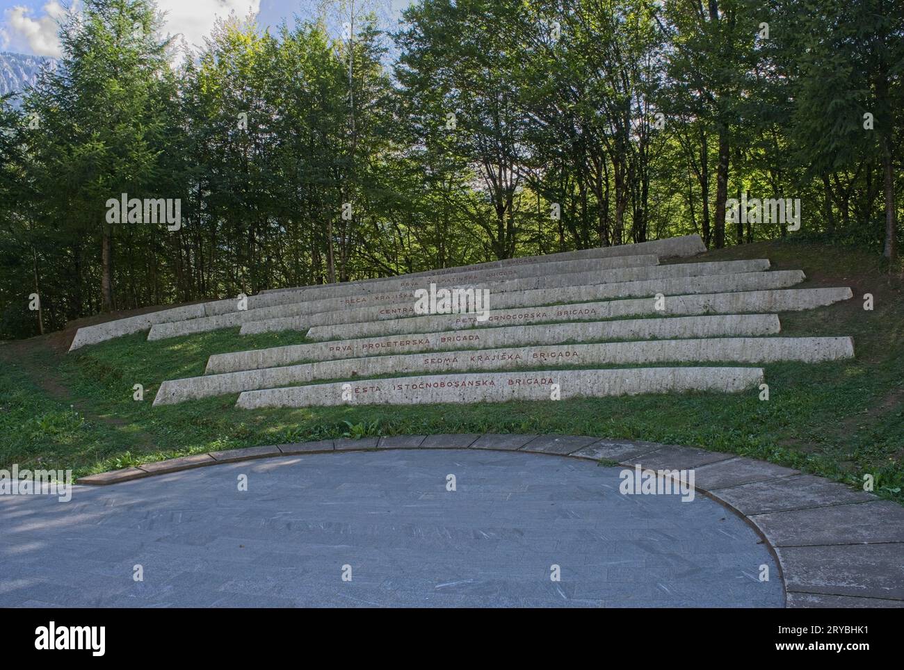 Tjentiste, Bosnia and Herzegovina - Sep 29, 2023: This memorial complex ...