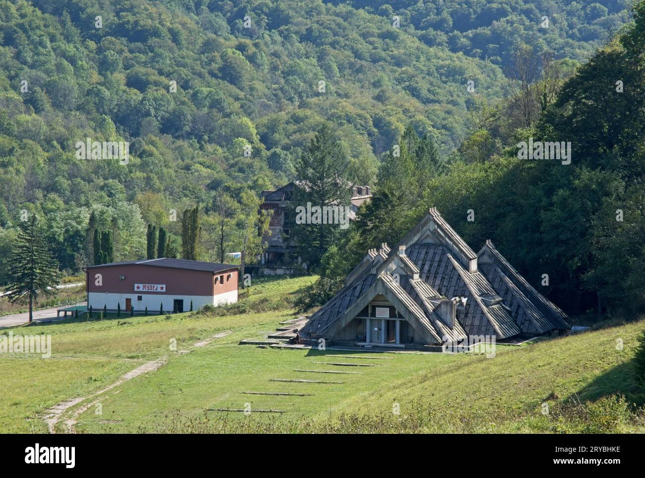 Tjentiste, Bosnia and Herzegovina - Sep 29, 2023: This memorial complex ...