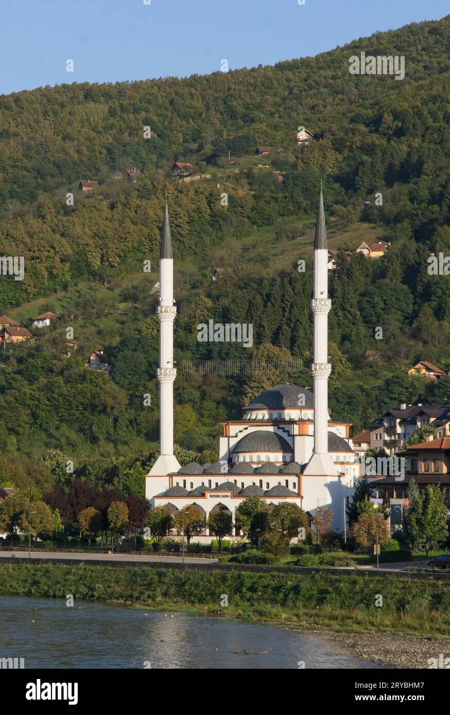 Gorazde, Bosnia and Herzegovina - Sep 29, 2023: Kayseri Mosque. A ...