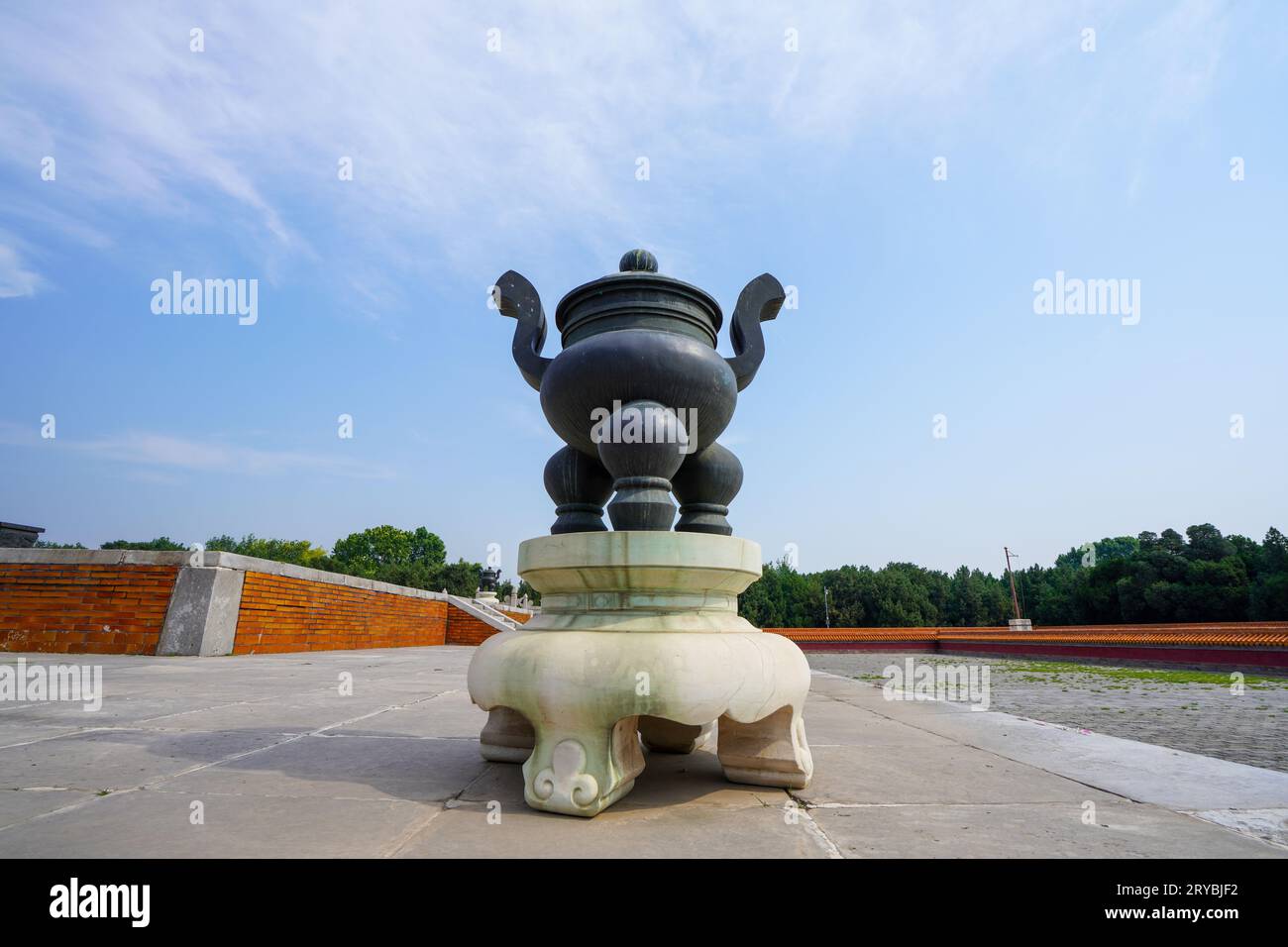 Beijing City, China - July 2, 2023: The incense burner on the Fangze ...