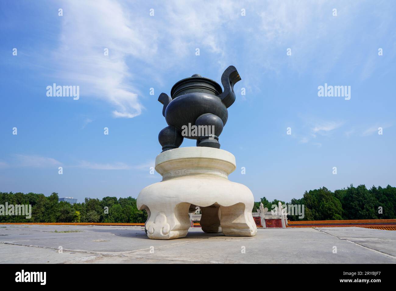 Beijing City, China - July 2, 2023: The incense burner on the Fangze ...