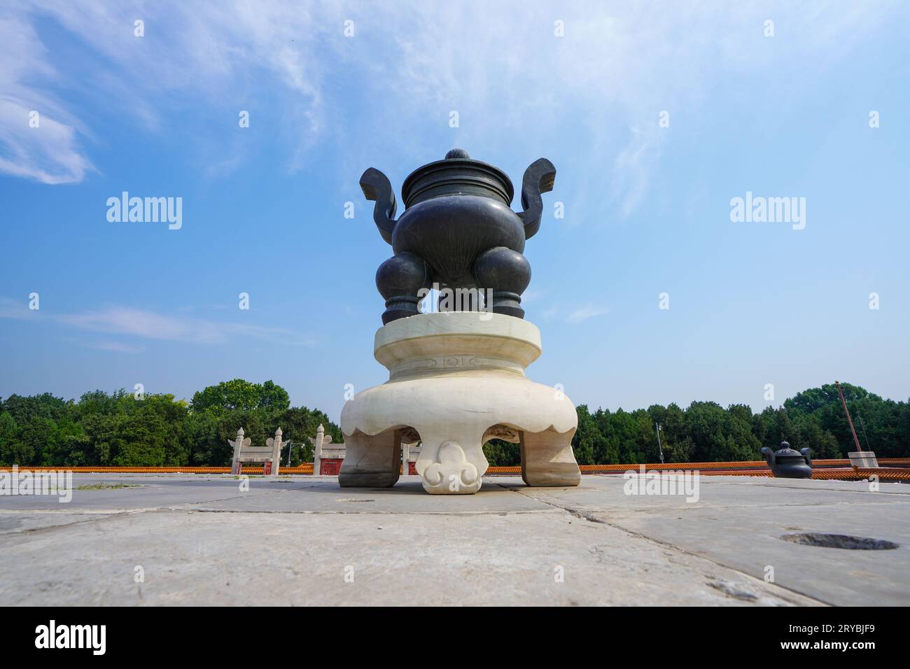 Beijing City, China - July 2, 2023: The incense burner on the Fangze ...