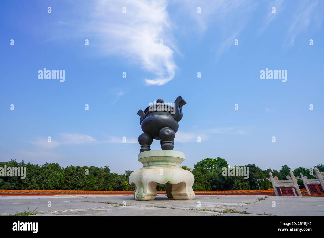 Beijing City, China - July 2, 2023: The incense burner on the Fangze ...
