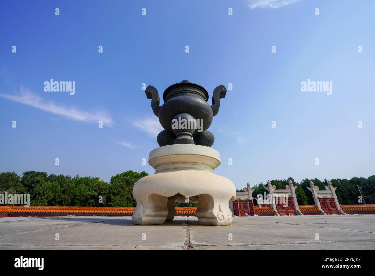 Beijing City, China - July 2, 2023: The incense burner on the Fangze ...