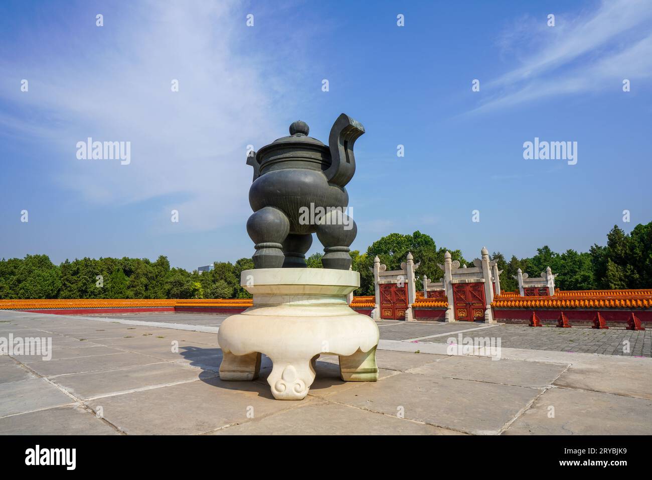 Beijing City, China - July 2, 2023: The incense burner on the Fangze ...