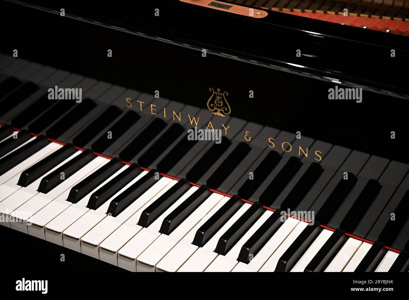 Steinway and Sons grand piano keyboard closeup in Athens, Greece Stock ...