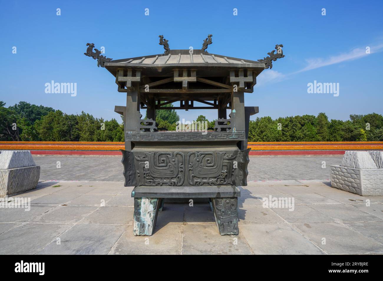 Beijing City, China - July 2, 2023: The incense burner on the Fangze ...