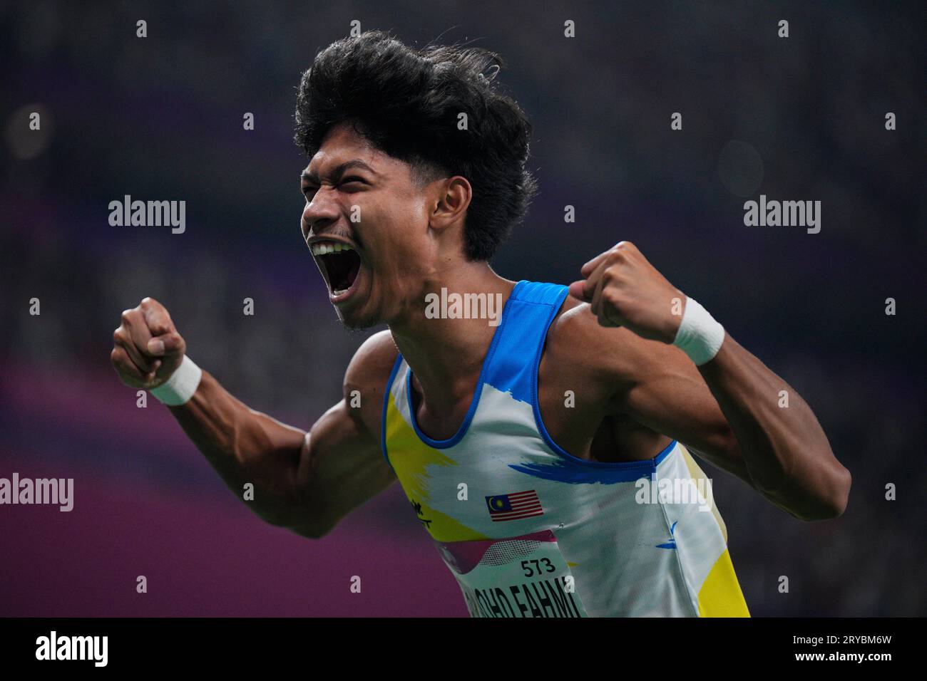Malaysia's Muhammad Azeem bin Mohd Fahmi celebrates after winning ...