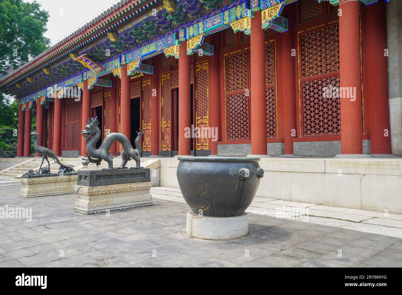 Beijing City, China - July 3, 2023: Dragon and Phoenix Sculpture and ...