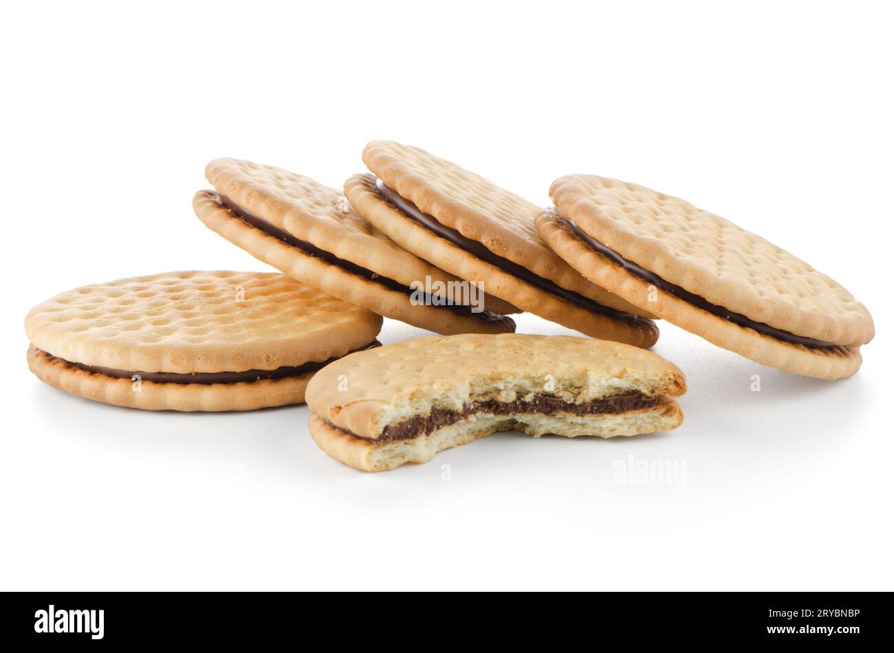 Sandwich biscuits with chocolate filling Stock Photo - Alamy