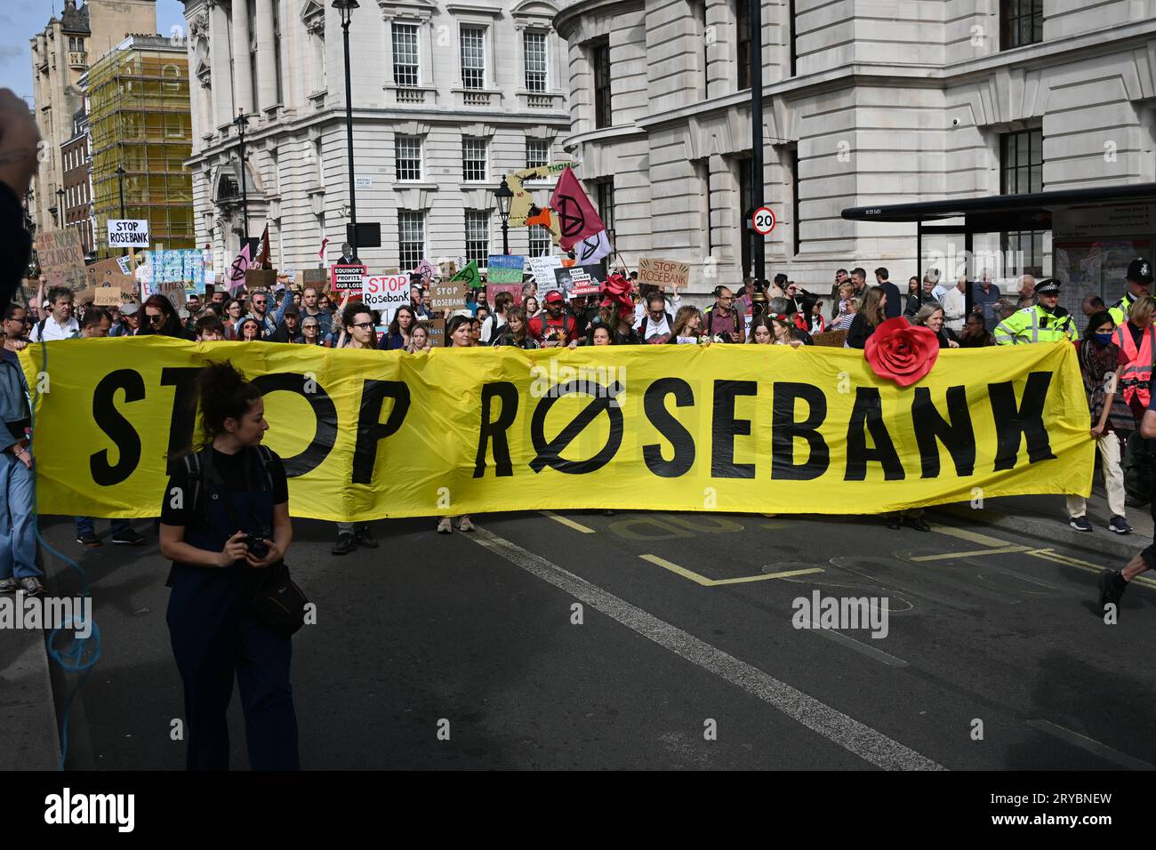Whitehall Place, London, UK. 30th Sep, 2023. Protests against the UK ...