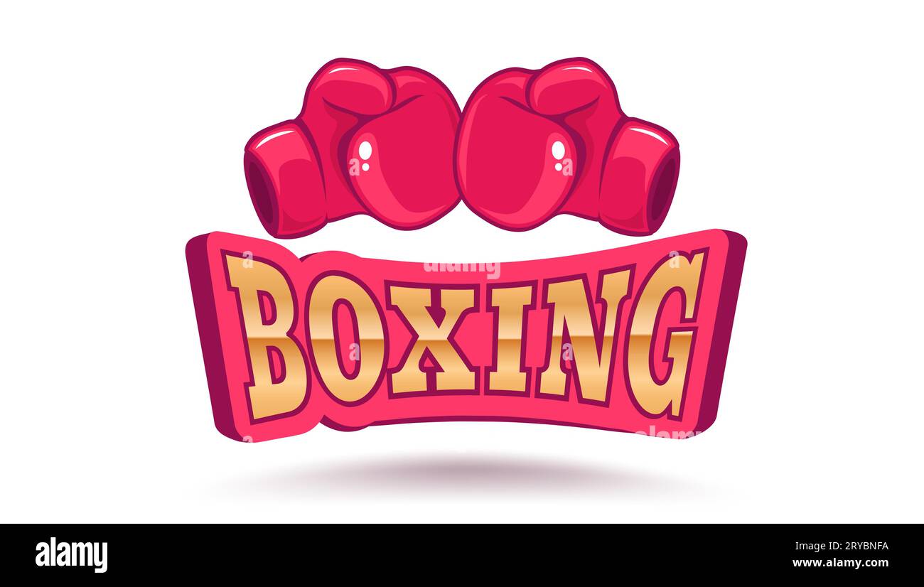 Vector vintage emblem for boxing with gloves. Emblem for boxing Stock ...