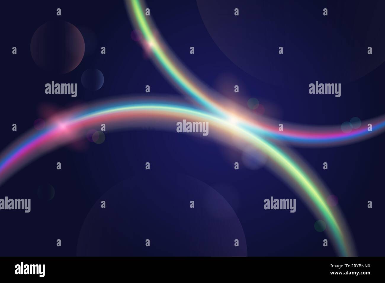 Vector abstract background with space lights and planets. Abstract ...