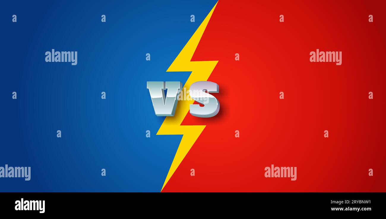 Vector illustration of a metallic vs letters on bright background ...