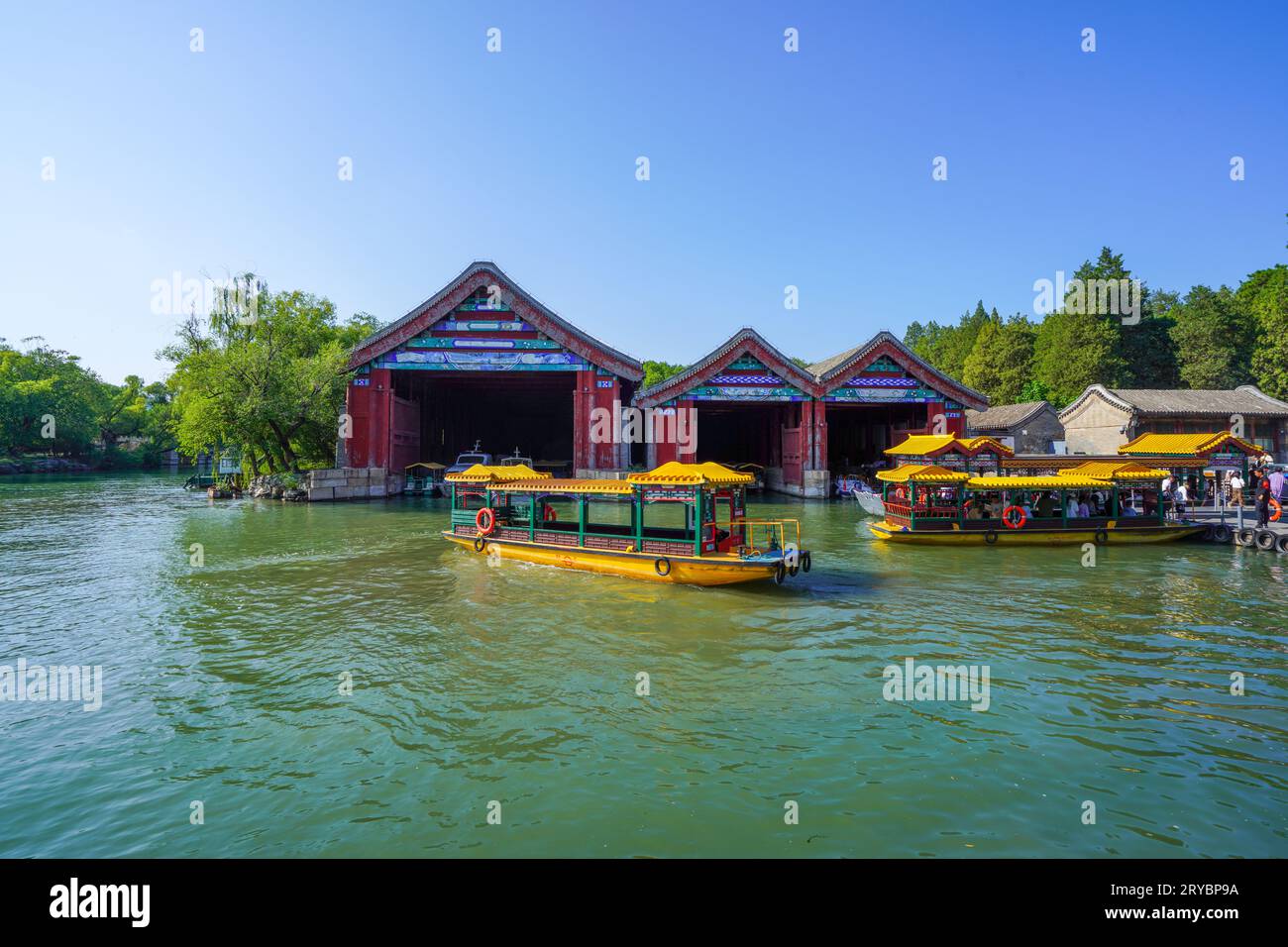 Beijing City, China - July 4, 2023: Large shipyard in Summer Palace in ...