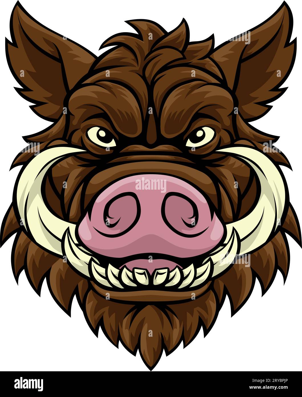 Boar Wild Hog Razorback Warthog Mascot Pig Cartoon Stock Vector Image ...