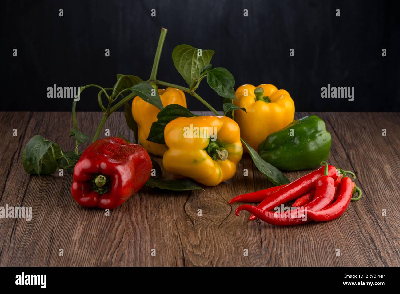 Colored bell peppers Stock Photo - Alamy